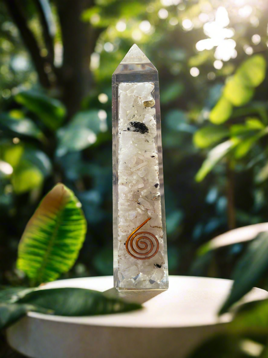 Rainbow Moonstone copper Obelisk – MoonstoneGypsyAU
